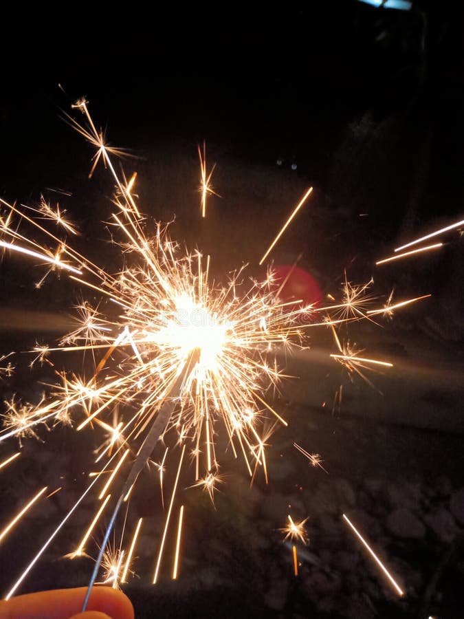 Fireworks Sparkle at Night without Anyone Stock Image - Image of ...