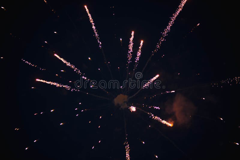Fireworks. Stars and Shiny Fireworks on Red Background Stock Photo ...