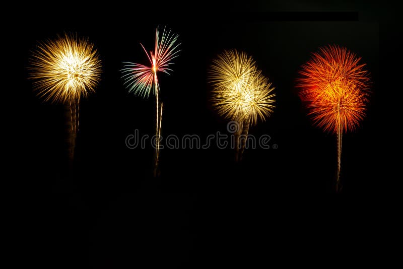 Fireworks Stock Image in Black Background Stock Image - Image of bright ...