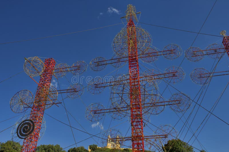 Fireworks Structure or Castle, Base for Pyrotechnics, Show in Mexico ...