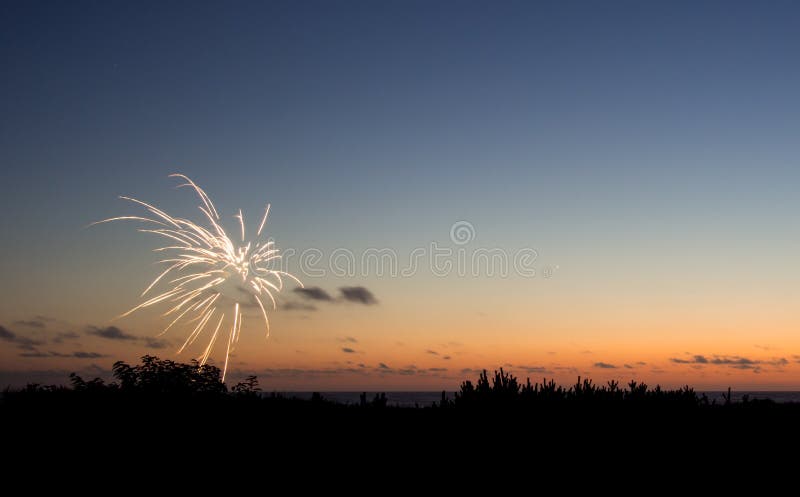 Fireworks at sunset stock image. Image of america, fireworks - 32019959