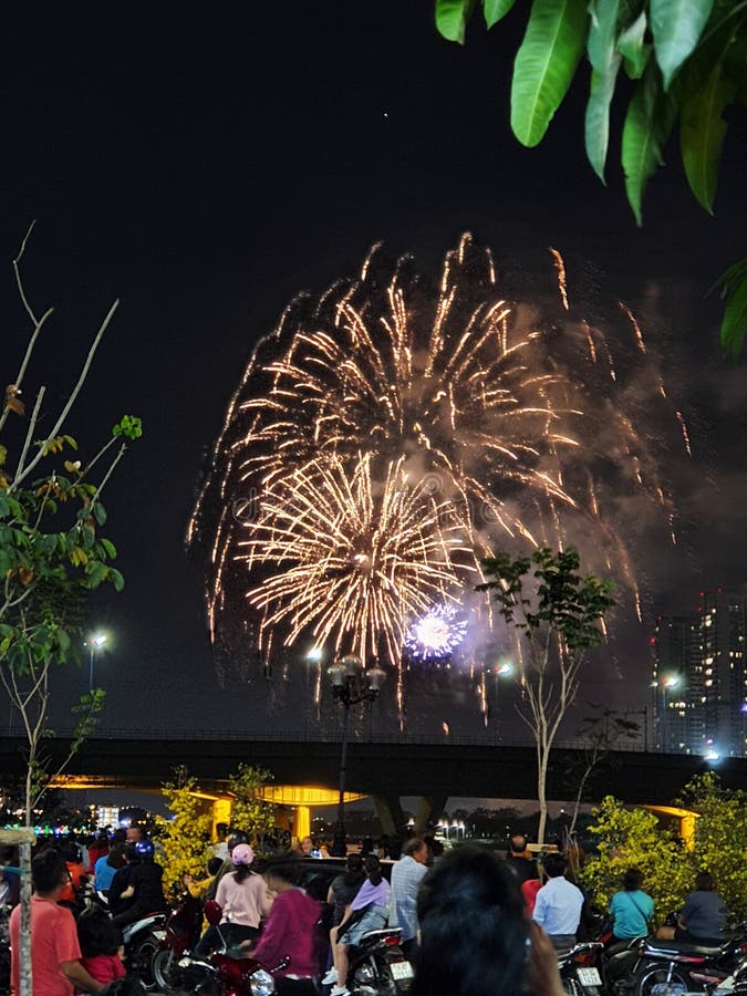 Fireworks 2020 Tet Lunar New Year Editorial Stock Photo - Image of ...