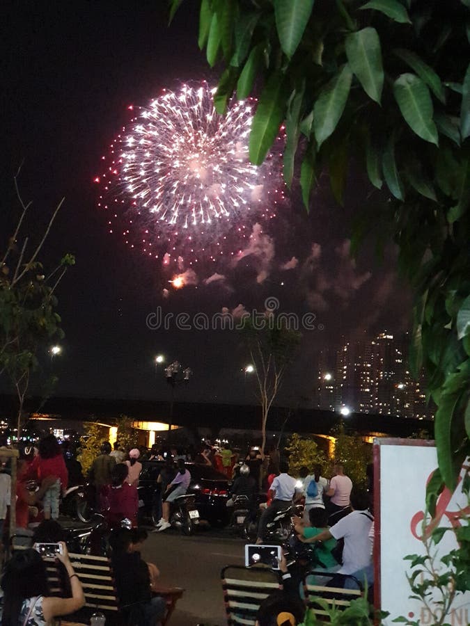 Fireworks 2020 Tet Lunar New Year Editorial Stock Image - Image of ...