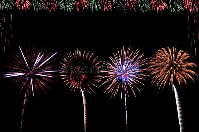 Fireworks with text space stock photo. Image of bang - 12287476