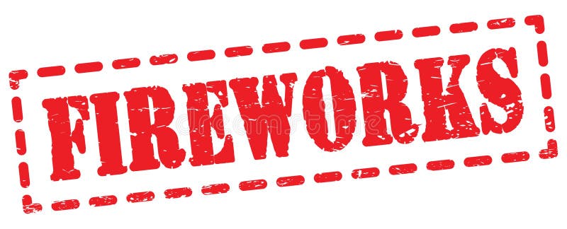 FIREWORKS Text Written on Red Stamp Sign Stock Illustration ...