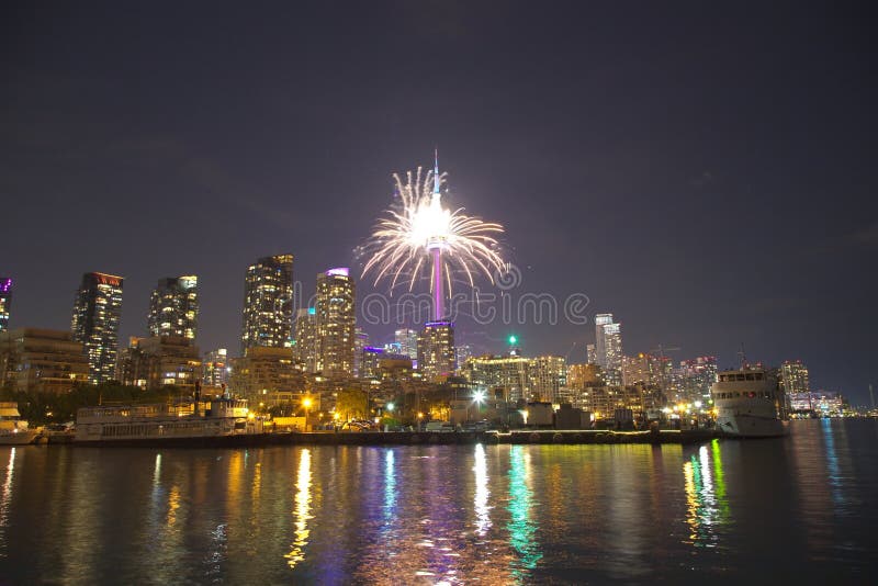 Fireworks in Toronto, Ontario, Canada Stock Photo - Image of modern ...