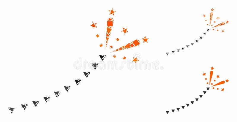 Fireworks Trace Composition Icon of Unequal Items Stock Illustration ...