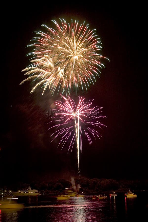Fireworks two stock image. Image of savannah, summer, july - 1357895