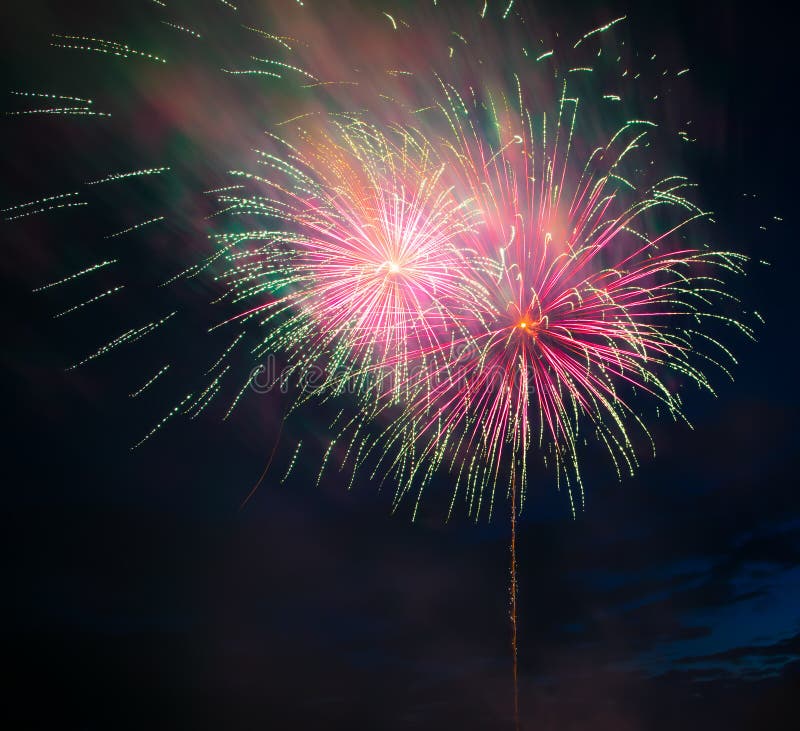 Fireworks 4 stock image. Image of flower, night, holiday - 56745969