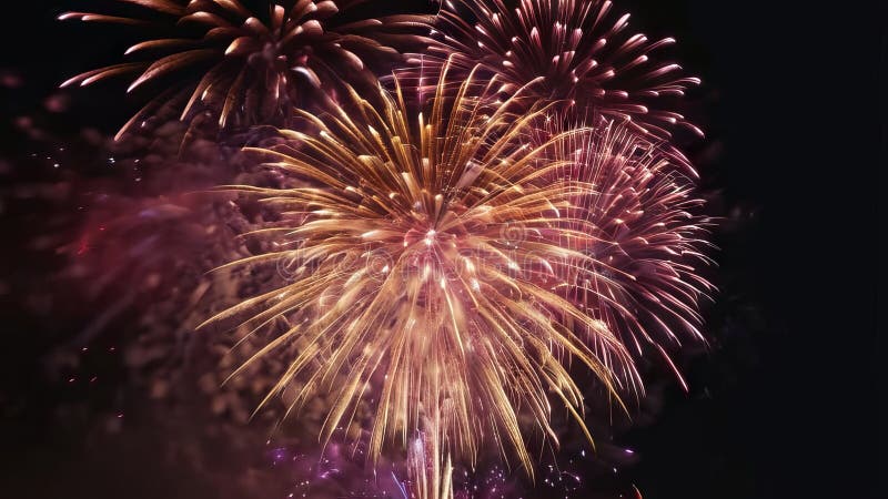 Fireworks of Various Colors Bursting Against a Black Background Stock ...