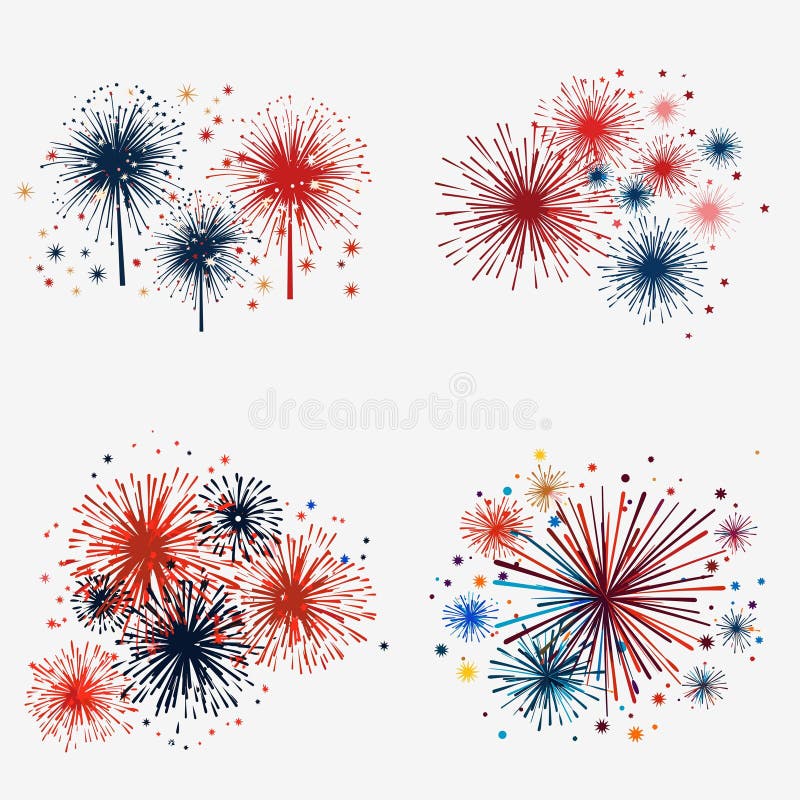 Fireworks Vector Flat Minimalistic Isolated Illustration Stock Vector ...