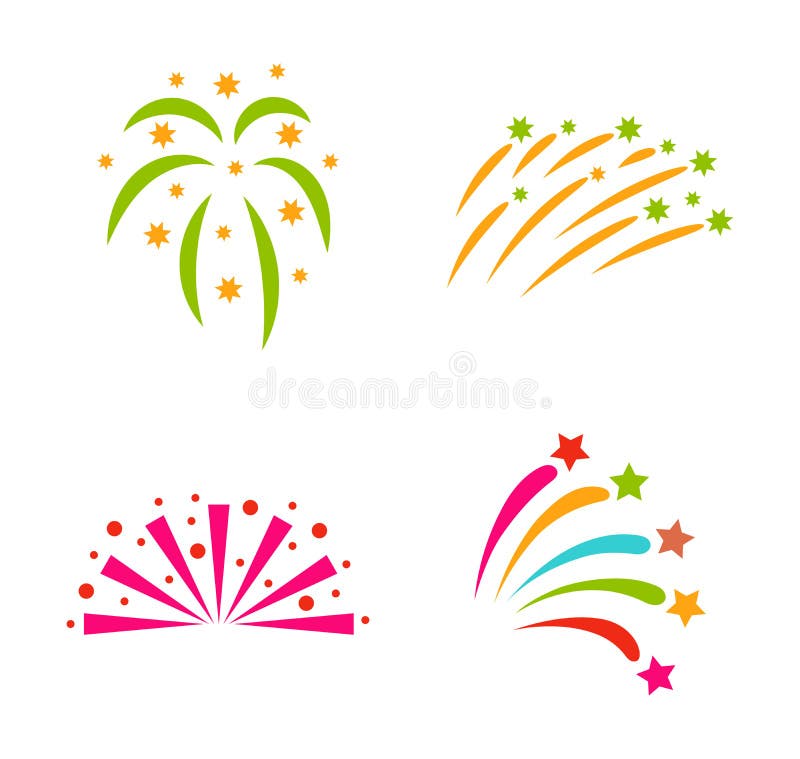 Fireworks vector icon stock vector. Illustration of beautiful - 78040152