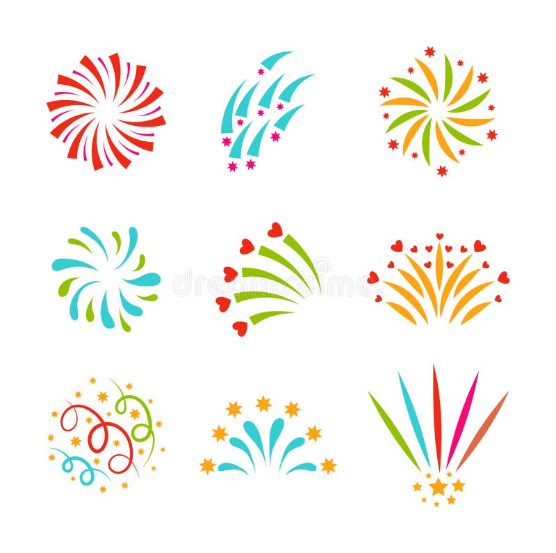 Fireworks Vector Icon Isolated Stock Vector - Illustration of abstract ...