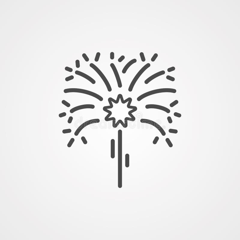 Fireworks Flat Vector Icon Sign Symbol Stock Vector - Illustration of ...