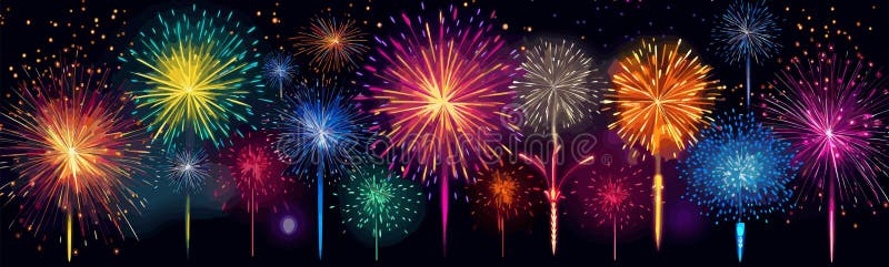 Fireworks Vector Simple 3d Smooth Cut and Paste Isolated Illustration ...