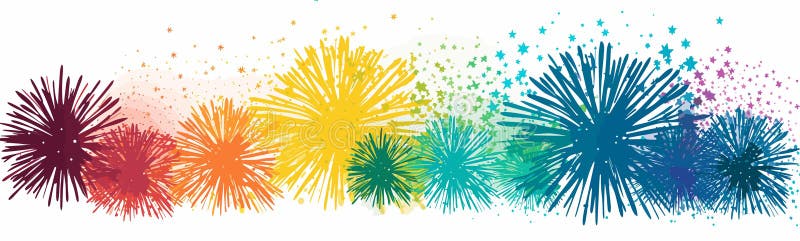 Fireworks Vector Simple 3d Smooth Cut and Paste Isolated Illustration ...