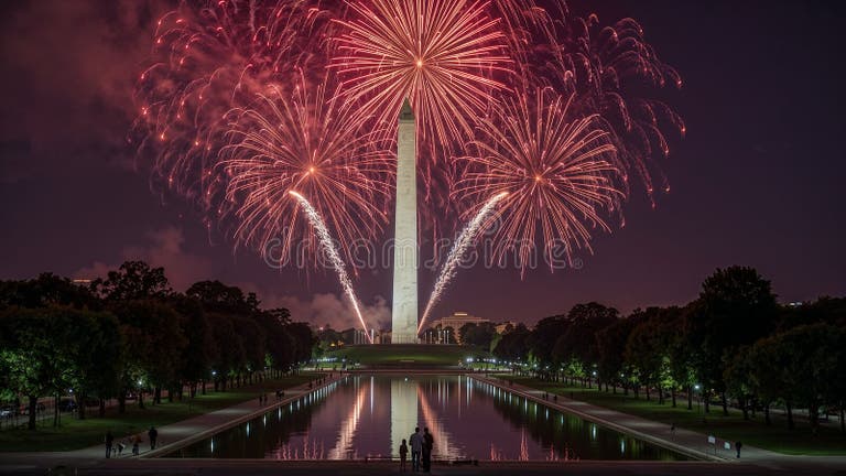 Fireworks in Washington DC, Independence Day Background Stock ...