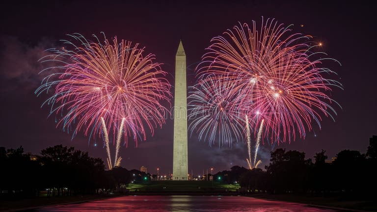 Fireworks in Washington DC, Independence Day Background Stock ...