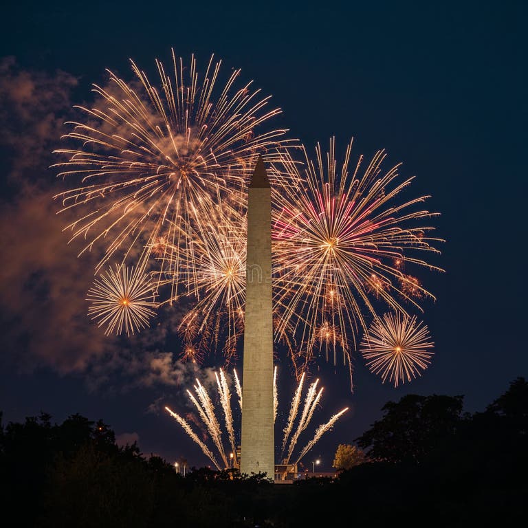 Fireworks in Washington DC, Independence Day Background Stock ...