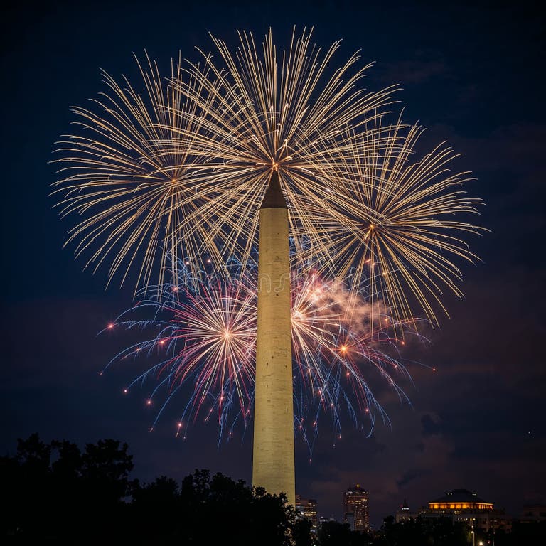 Fireworks in Washington DC, Independence Day Background Stock ...