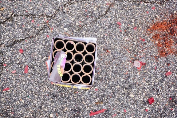 Fireworks waste debris stock photo. Image of debris - 265351414