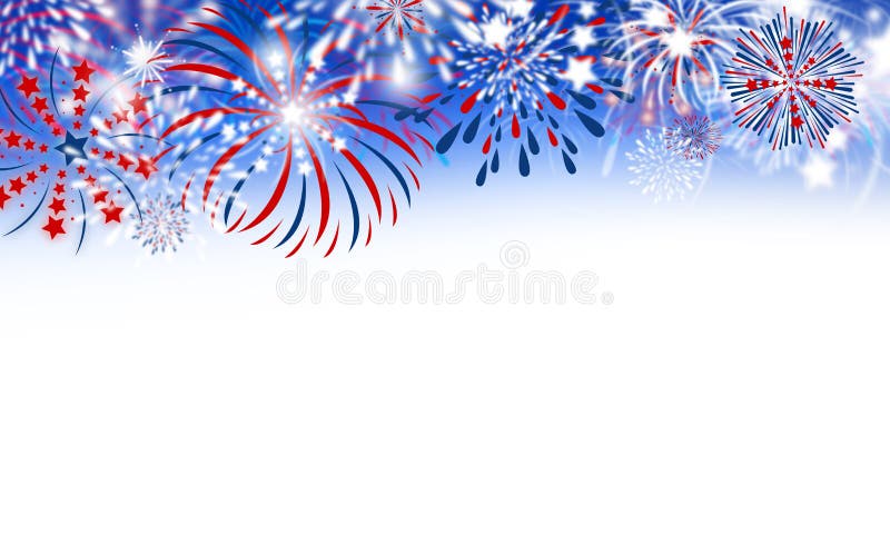 Fireworks on White Background Stock Illustration - Illustration of ...