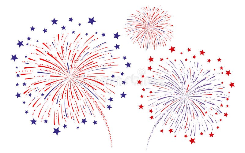 Fireworks on a White Background Vector Illustration Stock Vector ...