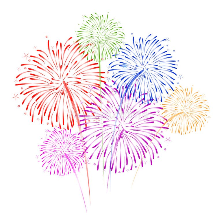 Fireworks on White Background Vector Illustration Stock Vector ...