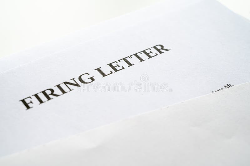Firing Letter, in an Envelope. Stock Image - Image of work, measures ...