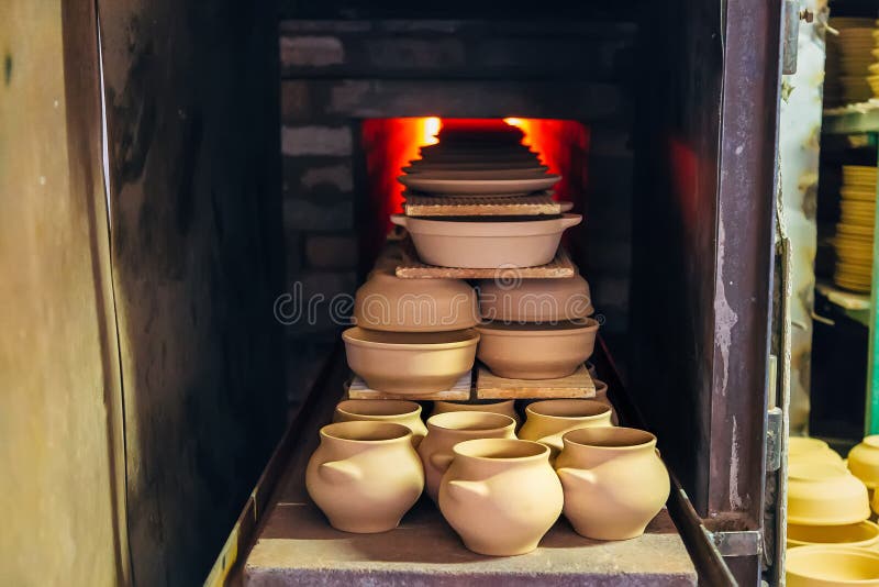 Firing of Pottery in the Oven Stock Image - Image of chamber, burner ...
