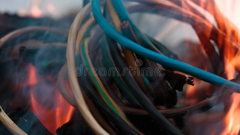 Firing wire in fire stock photo. Image of overheat, flame - 84780712