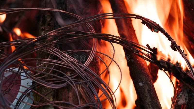 Firing wire in fire stock photo. Image of electrical - 84780724