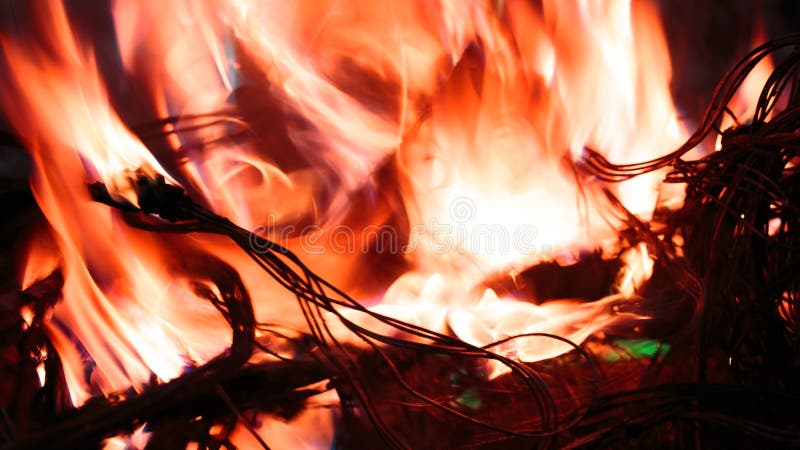 Firing wire in fire stock photo. Image of insulation - 84781374