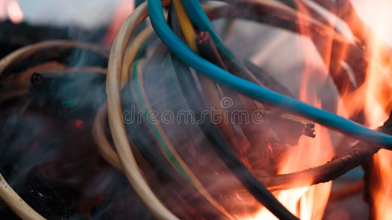 Firing wire in fire stock image. Image of plug, power - 84781541