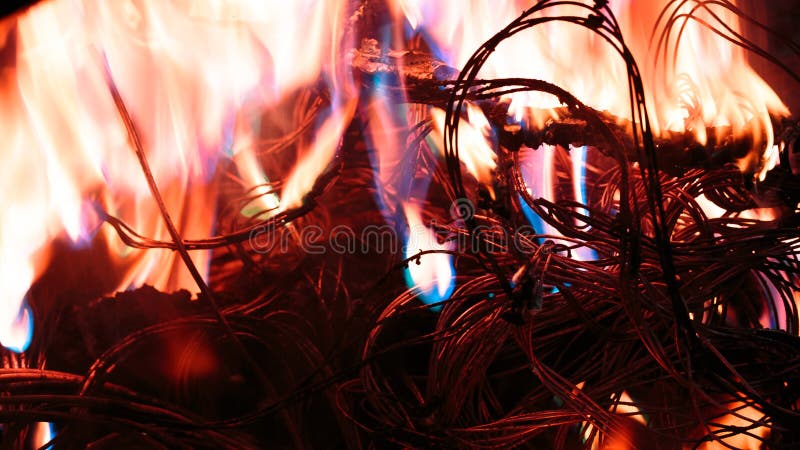 Firing wire in fire stock image. Image of electrical - 84781753