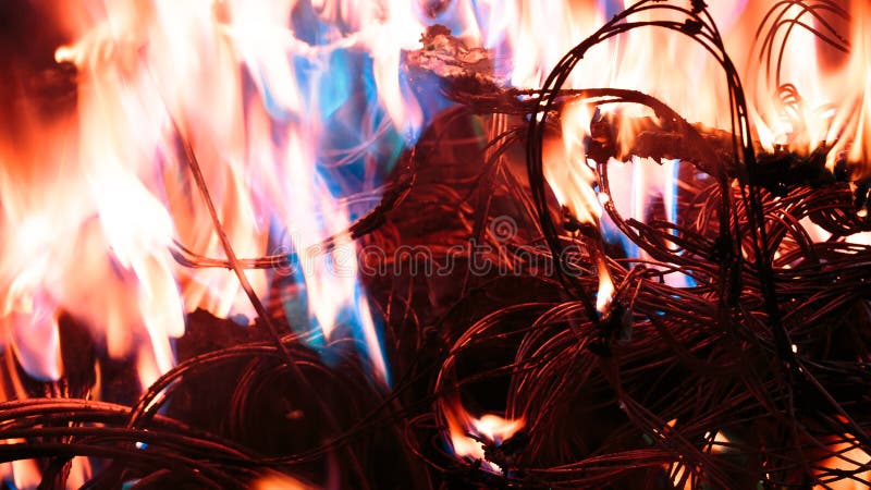 Firing wire in fire stock image. Image of house, plug - 84785517