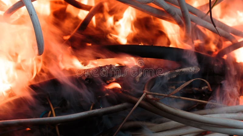 Firing wire in fire stock image. Image of power, charger - 84785725