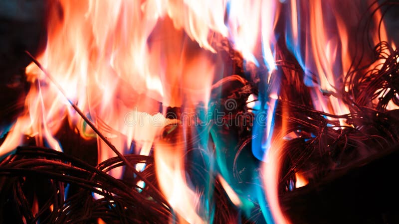 Firing wire in fire stock image. Image of high, color - 84809665