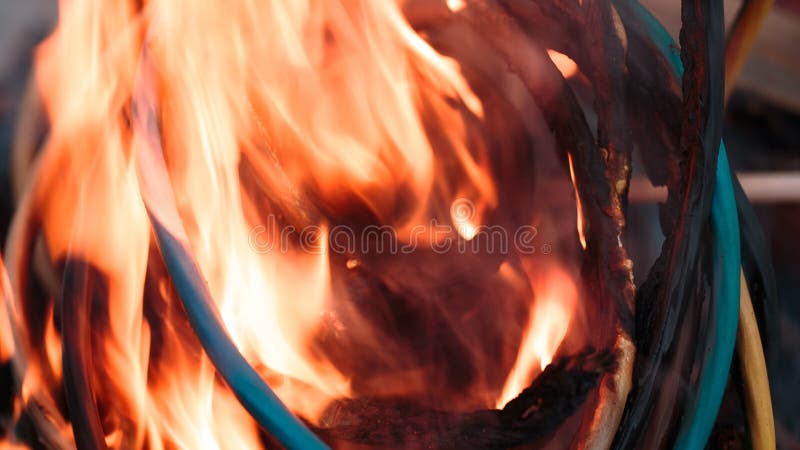 Firing wire in fire stock photo. Image of plug, failure - 84810700