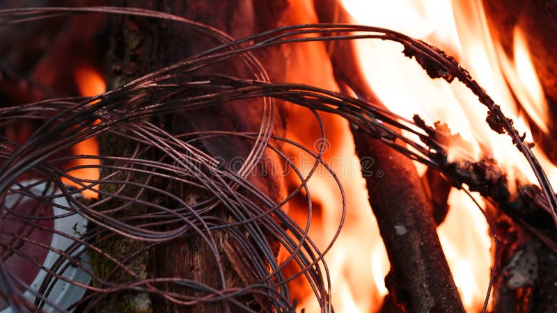 Firing wire in fire stock image. Image of burnt, flame - 84810899