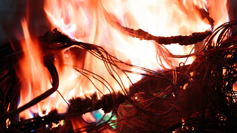 Firing wire in fire stock image. Image of charger, high - 84811013