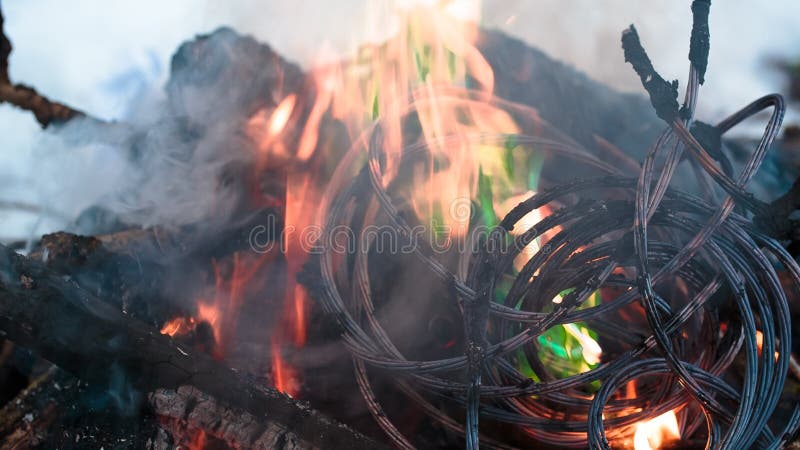 Firing wire in fire stock image. Image of closeup, product - 84785847