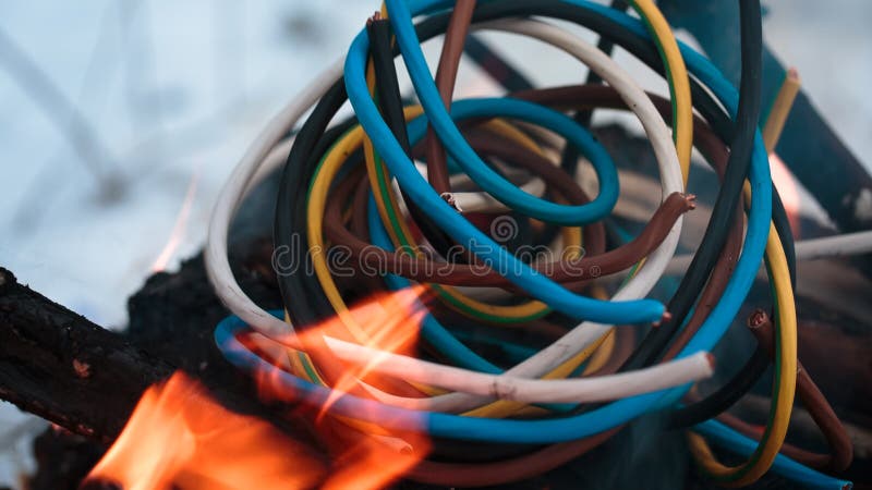 Firing wire in fire stock image. Image of burnt, electric - 84810071