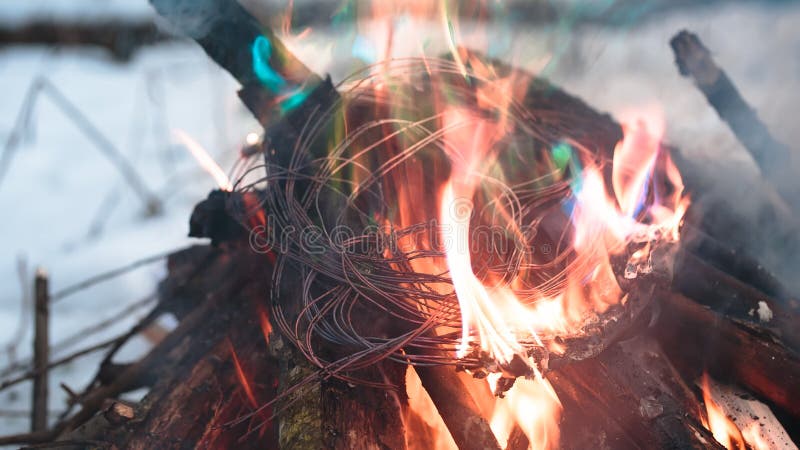Firing wire in fire stock photo. Image of circuit, electricity - 84810890