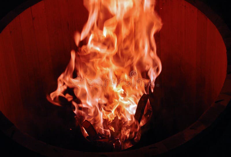 Firing wooden barrels stock image. Image of process, material - 88087163