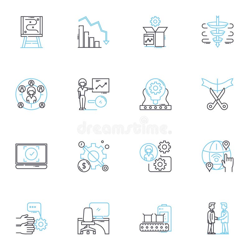 Firm Enterprise Linear Icons Set. Profitable, Competitive, Innovative ...