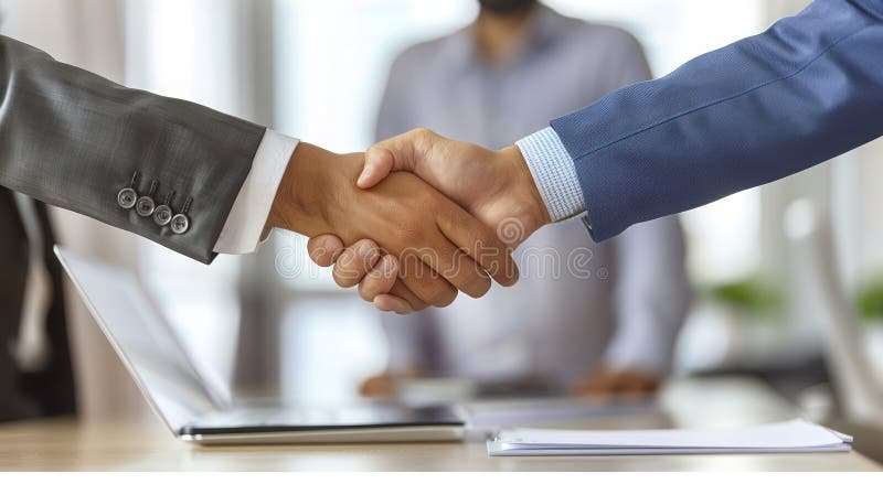 The Firm Handshake of Satisfaction between a Client and Company Worker ...