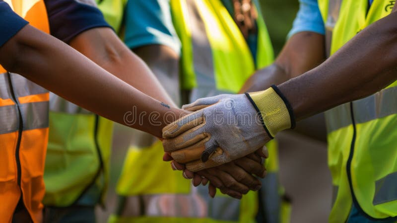 A Firm Handshake between Workers.AI Generated Image Stock Image - Image ...