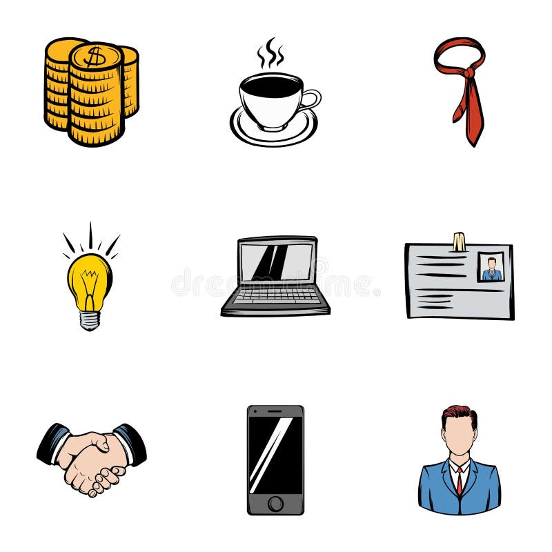 Firm Icons Set, Cartoon Style Stock Vector - Illustration of ...
