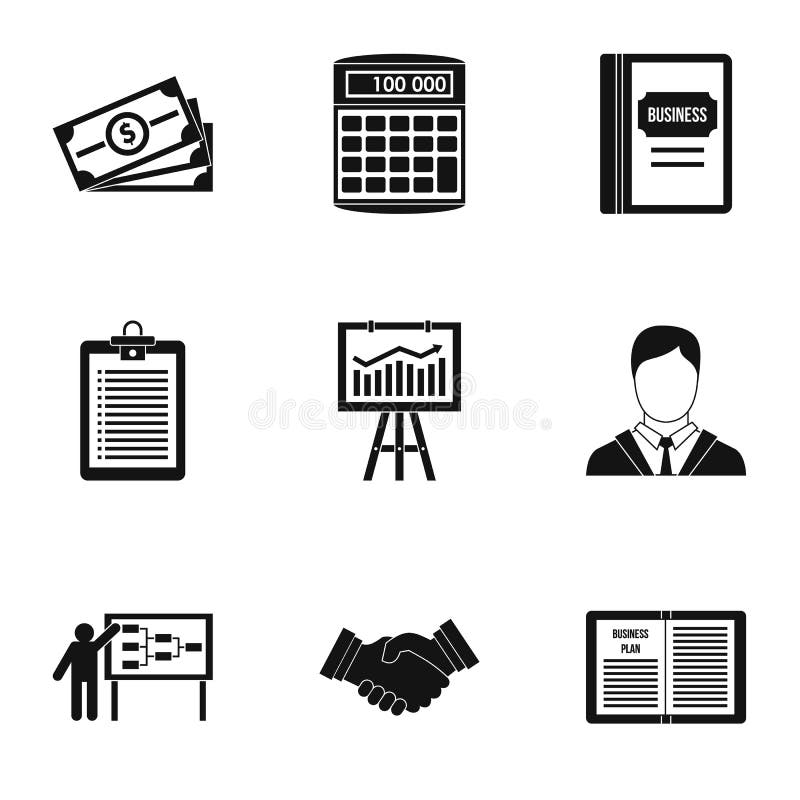 Firm Icons Set, Simple Style Stock Vector - Illustration of icon ...